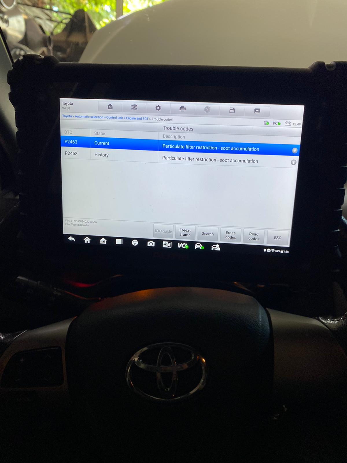 P2463 TOYOTA Dizel Partikül Filtresi Kısıtlaması - Maslak | DPF